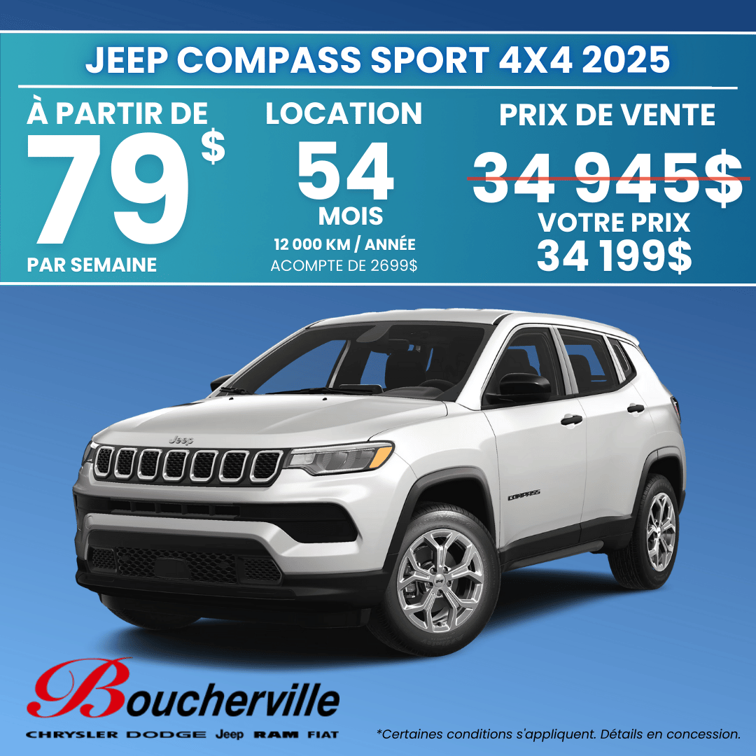 Jeep Compass Sport 4X4 2025 - Boucherville Chrysler