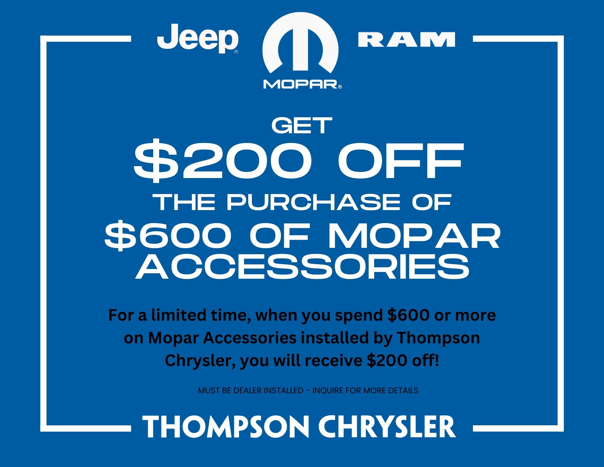 Mopar Accessory Discount - Jim Thompson Chrysler