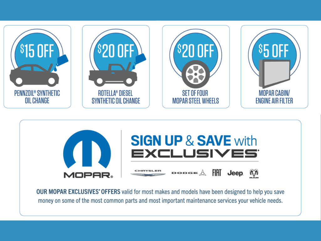 Mopar Sign Up and Save Exclusives! - Denham Chrysler Ltd